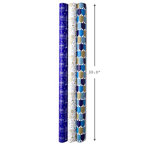 Hallmark Tree of Life (3 Gift Rolls) wrapping paper, Hanukkah Tri-Pack, 5JXW1734
