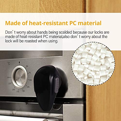 EUDEMON 1 PackChildproof Oven Door Lock, Oven Front Lock Easy to Install and Use Durable and Heat-Resistant Material no Tools Need or Drill (Black)