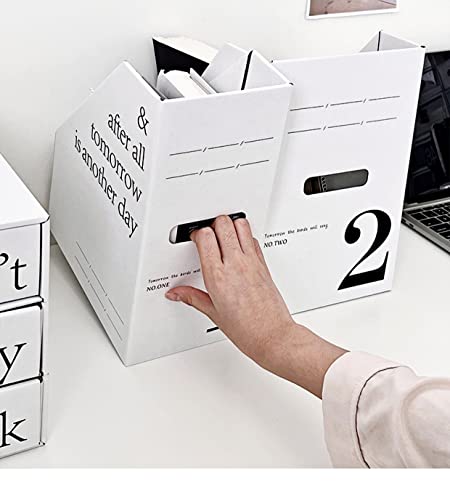 4 Pack Magazine File Holder Magazine Organizer, Magazine Storage Box, Large Volume Magazine File Organizer as Book Bins or Folder Holder for Desk (White) (7.48*9.65*11.42 inch/18.9*24.5*29 cm)