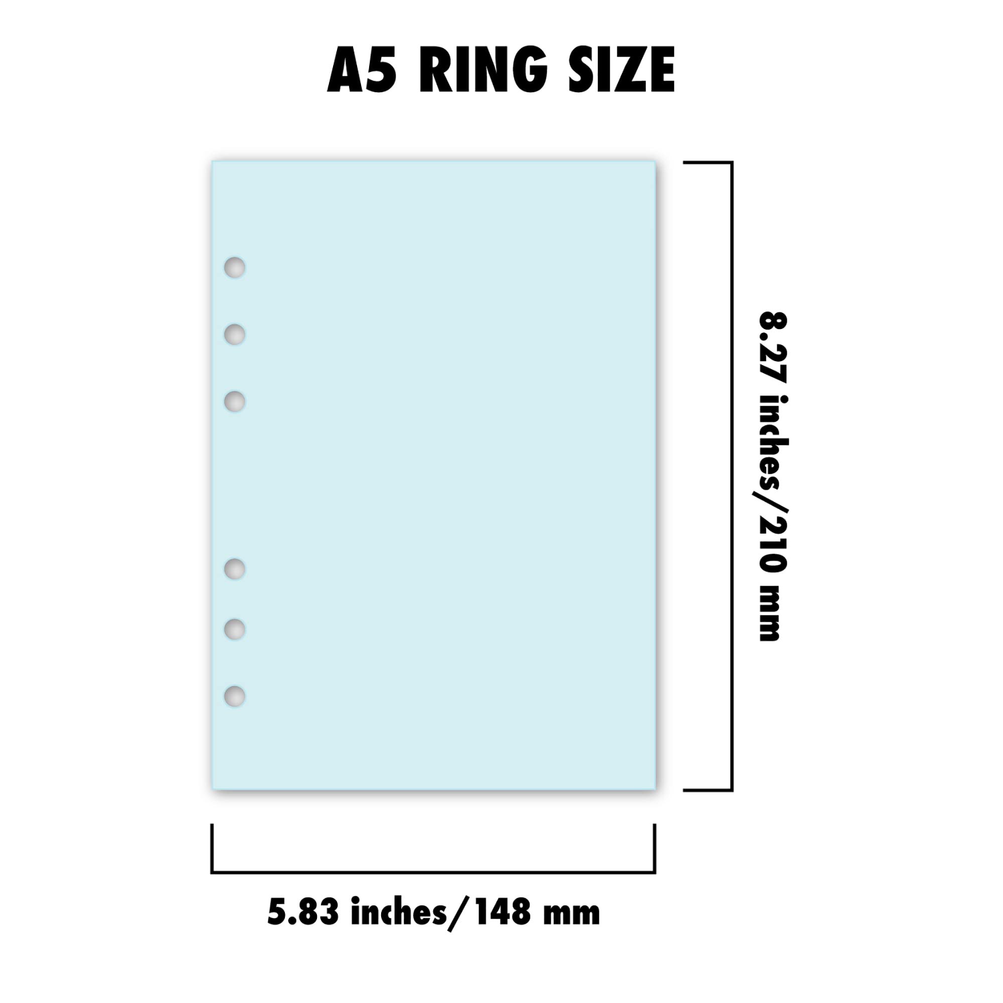 A5 Lined Flower Planner Insert Refill, Wide or College Ruled, 5.83″ x 8.27″, Fits 6-Rings Binders - Filofax, LV GM, Moterm, Choice of Quantity