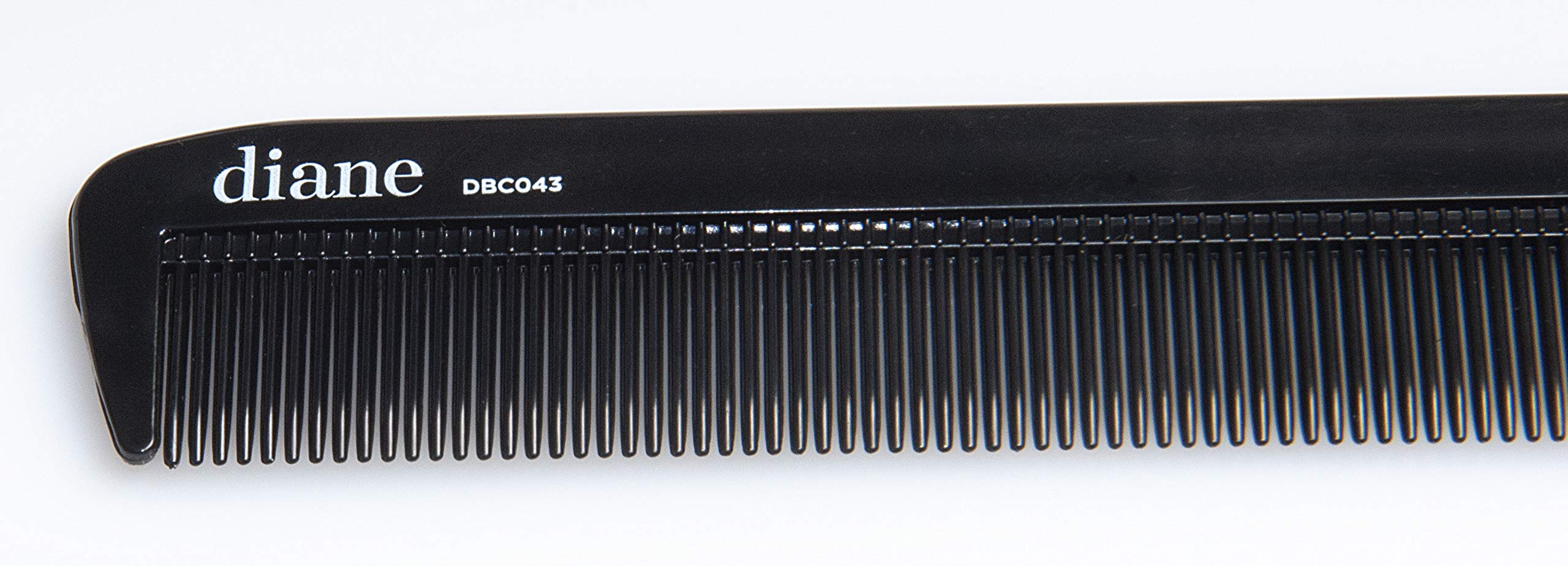 Diane Ionic Rat Tail Comb – Anti-Static Fine Tooth Comb and Hair-Cutting, Styling Tool for Women, Men, Hair Stylists, Barbers with Long Thin Handle, Black, 8 Inches, DBC043