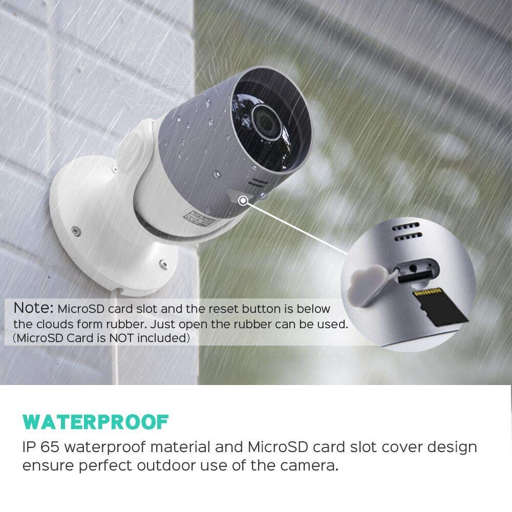 PANAMALAR Outdoor Security Camera, Smart 1080p WiFi IP Camera with Alexa Voice Control, IP65 Waterproof Surveillance System, Night Vision, 2-Way Audio, Motion Detection, Remote Access from Smartphone