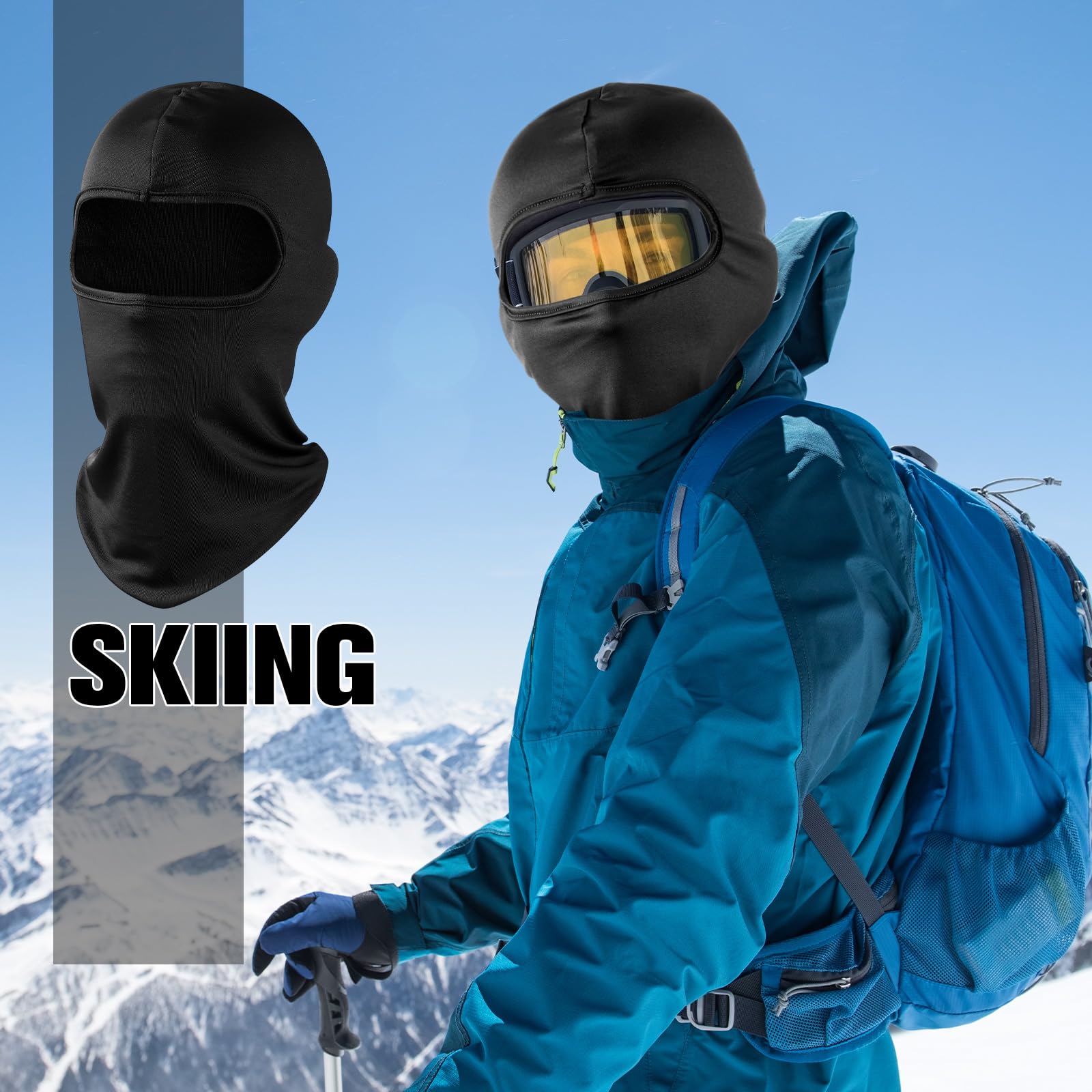 60 Pcs Balaclava Face Masks Men Full Face Cover Balaclava Mask PasamontaƱas Ski Mask Winter Mask for Men Women (Black)
