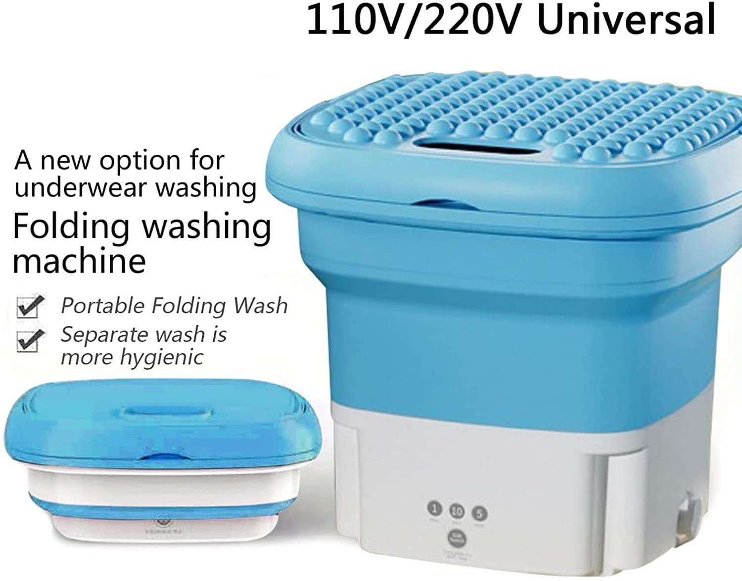 Luxmars Portable Washing Machine and Dryer Combo Mini Folding Washing Machine Washer
