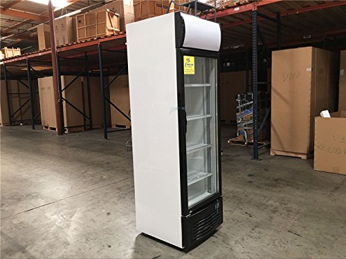 Commercial Refrigerator Glass 1-Door Merchandiser Display Cooler Case Fridge NSF, 25 inches width, capacity 15.1 cuft 110V, Restaurant Kitchen Cafe LG430