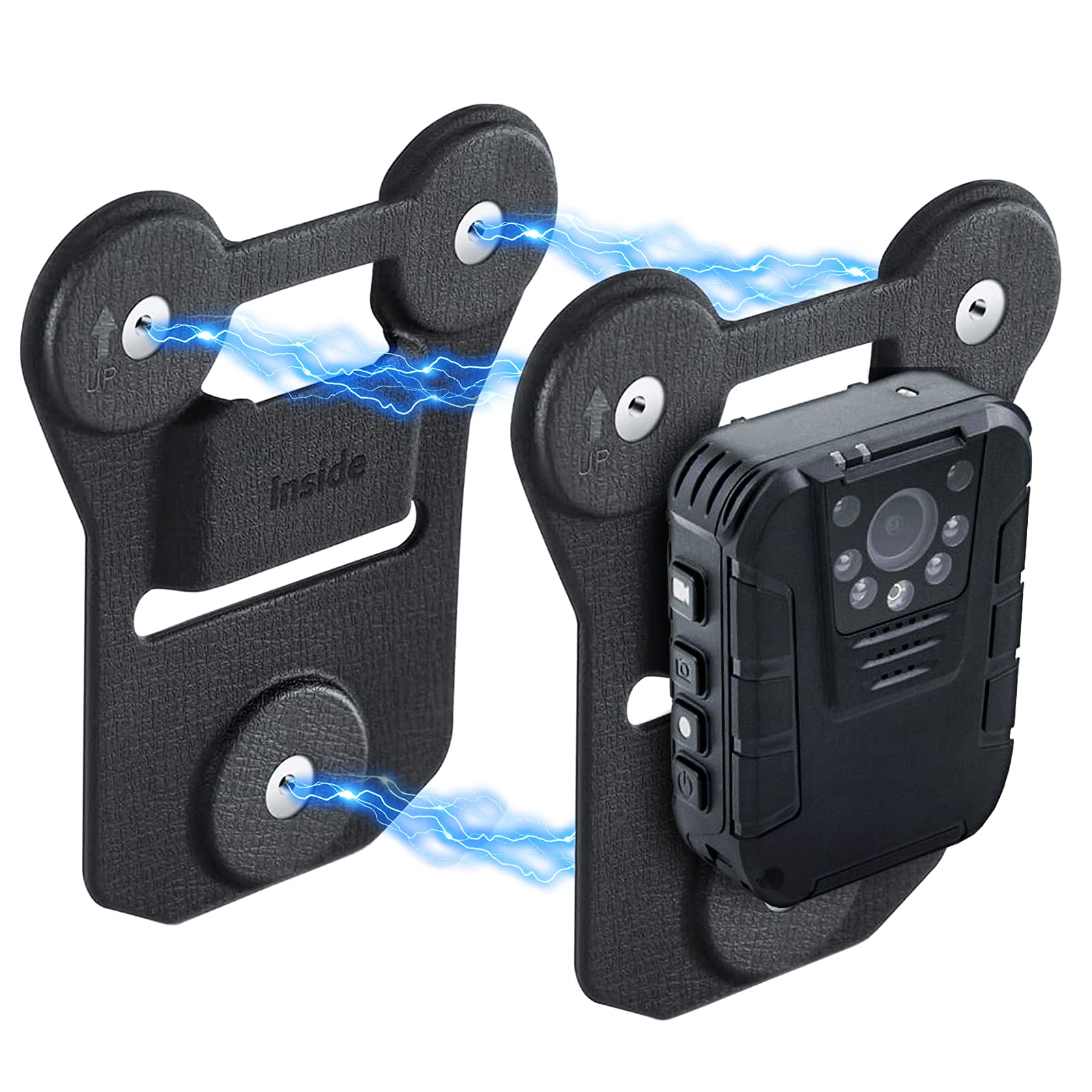 YIJIAOYUN Body Camera Magnetic Mount, Universal Strong Suction Magnet Mount Holder, Stick to Clothes for All Brand Body Cams with Wearable Clips