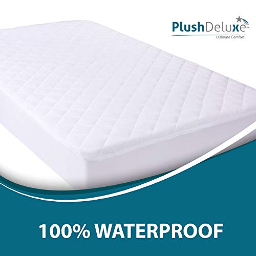 Crib Mattress Protector Waterproof β Bamboo Quilted Ultra Soft White Terry Fitted Sheet Style (Crib)