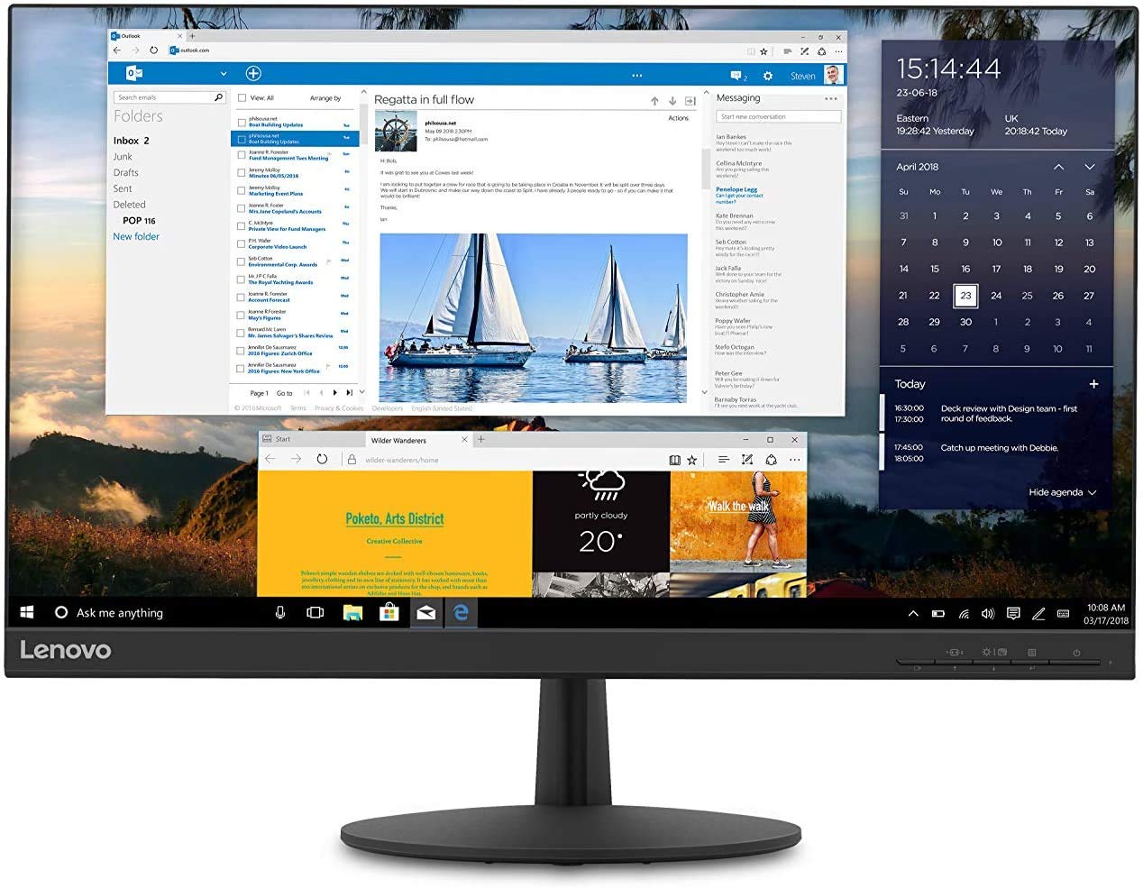 Lenovo L24q-30 23.8" WQHD WLED LCD Monitor 16:9 Raven Black IPS 2560 x 1440 AMD FreeSync 240 Nit Typical 300 Nit Peak 4 ms Extreme (Renewed)