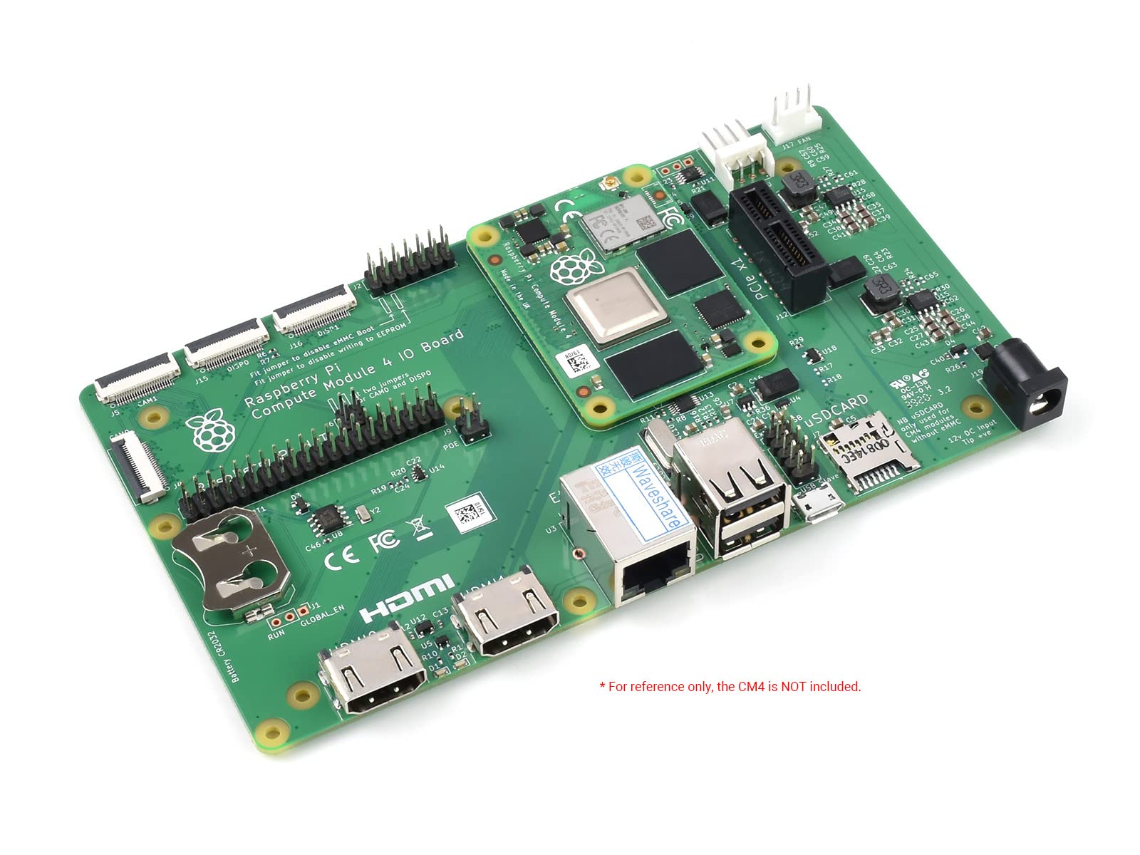 Waveshare Compute Module 4 IO Board Pack with RPi Zero V1.3 Camera Cable 15 CM (No WiFi) Compatible with Raspberry Pi Compute Module 4