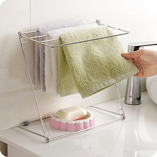 Alipis Folding Drying Rack Dish Kitchen Cleaning Folding Clothes Bathroom Rack Towel Holder Socks Accessories for Laundry Storage Steel Stainless Drying Foldable Racks Cloth