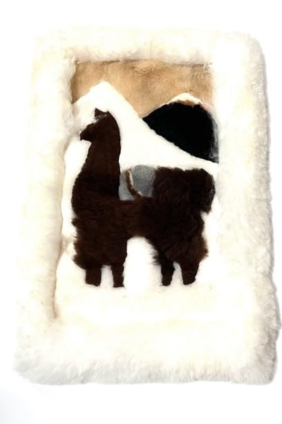 Alpaca Fur Rug Llama Designs from Peru, Artisanal Alpaca Fur Inspired Peru's Rich Culture