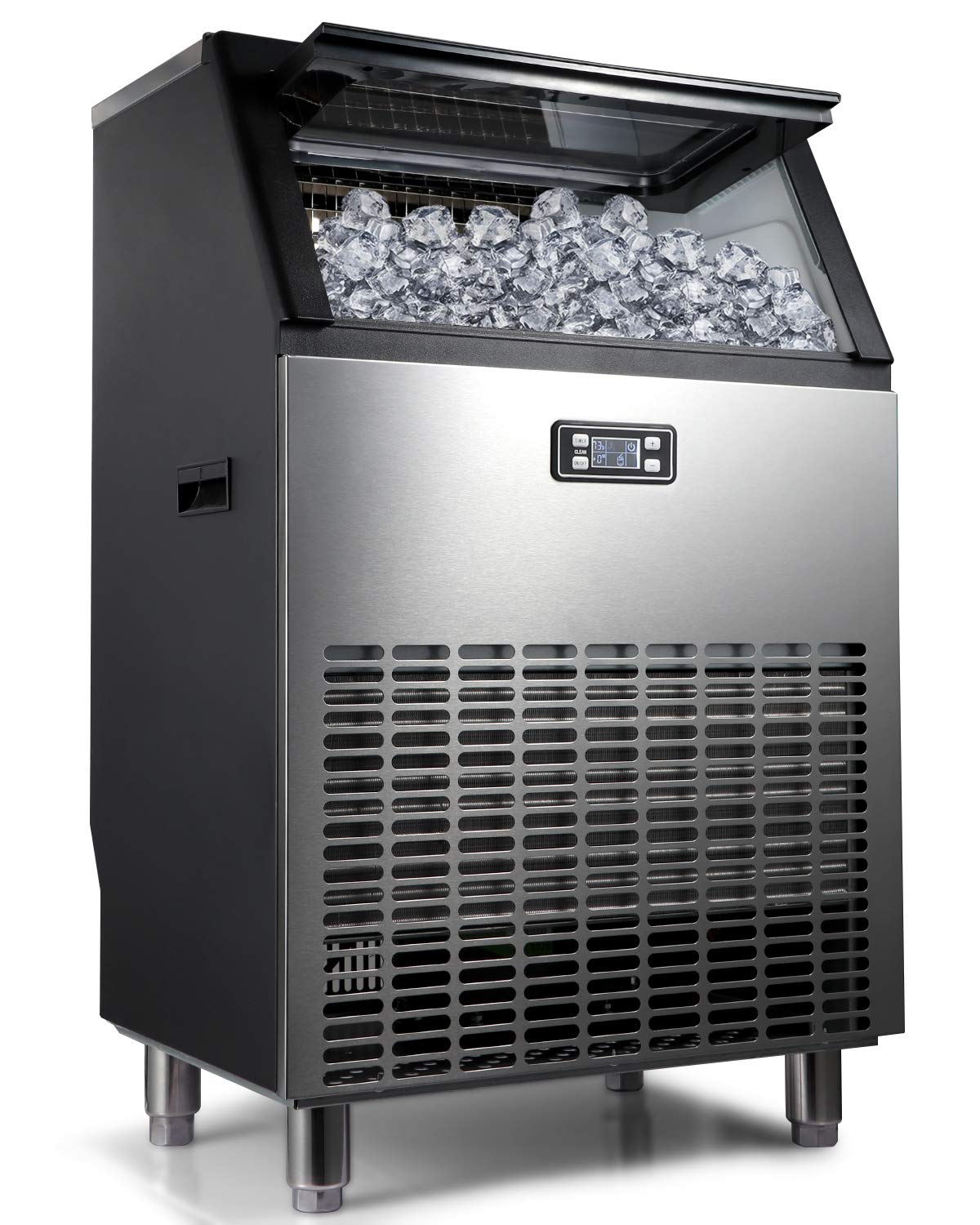 ADT Ice Mahcine Stainless Steel Under Counter Freestanding Commercial Ice Maker Machine for Home/Kitchen/Office/Restaurant/Bar/Coffee (270LB, Single-Water Inlet)