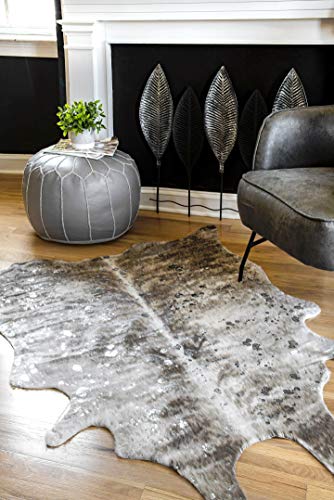 nuLOOM Bravo Spotted Faux Cowhide Area Rug, 5' x 6' 7", Grey