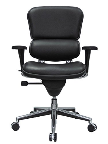 Eurotech Seating Ergohuman Leather Swivel Chair, Black (Mid Back)