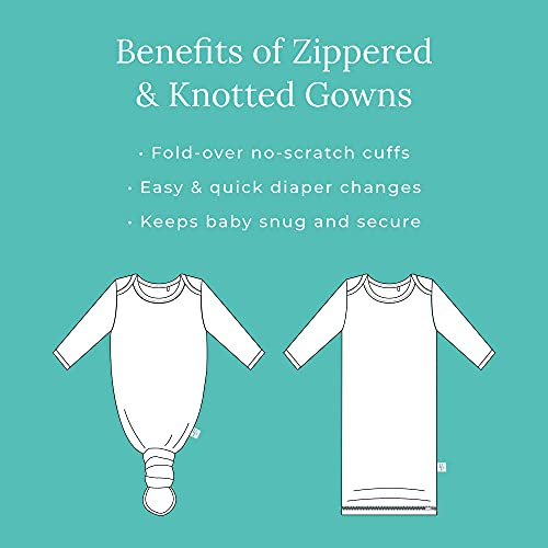 Posh Peanut Infant Gown - Unisex Soft Baby Clothes - Viscose from Bamboo Infant Layette Swaddle Wear- 0-3 Months (Sage)