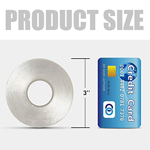VERSAF Double Sided Adhesive Tape -1/2" 10' Arcylic Transparent Removable No Residue Double Sided Heavy Duty Mounting Tape for Home/Office/Wall Decor(Pack of 1 Roll)
