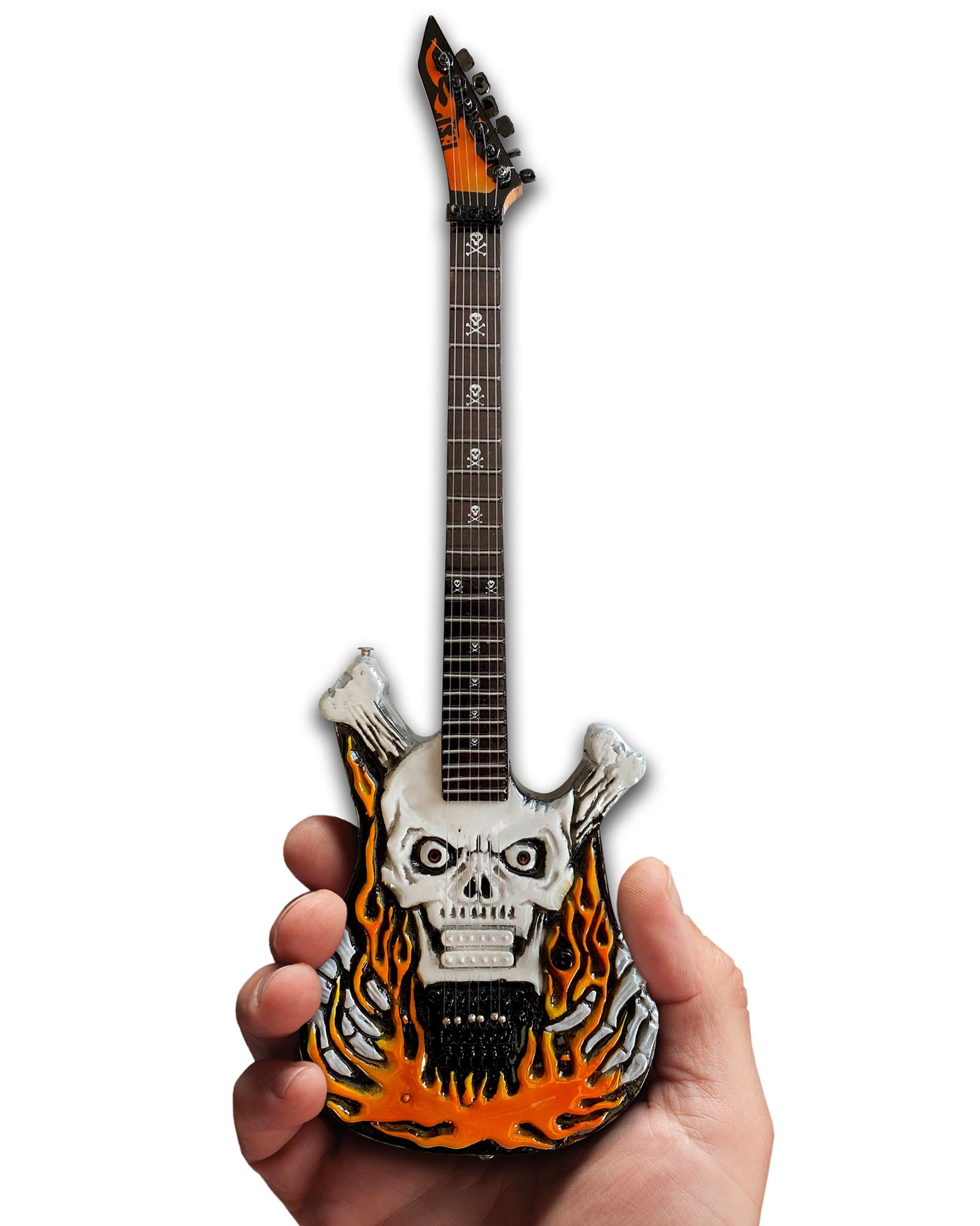 AXE HEAVEN Official George Lynch Signature ESP Flaming Skull Mini Guitar Replica