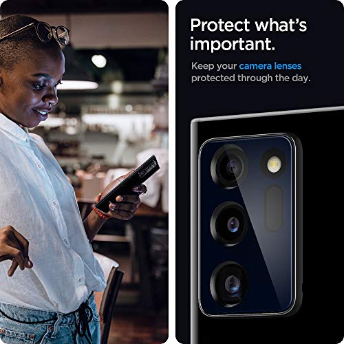 Spigen Camera lens Screen Protector [GlasTR Optik] Tempered Glass designed for Galaxy Note 20 Ultra [Black] - Case Friendly / 2 Pack