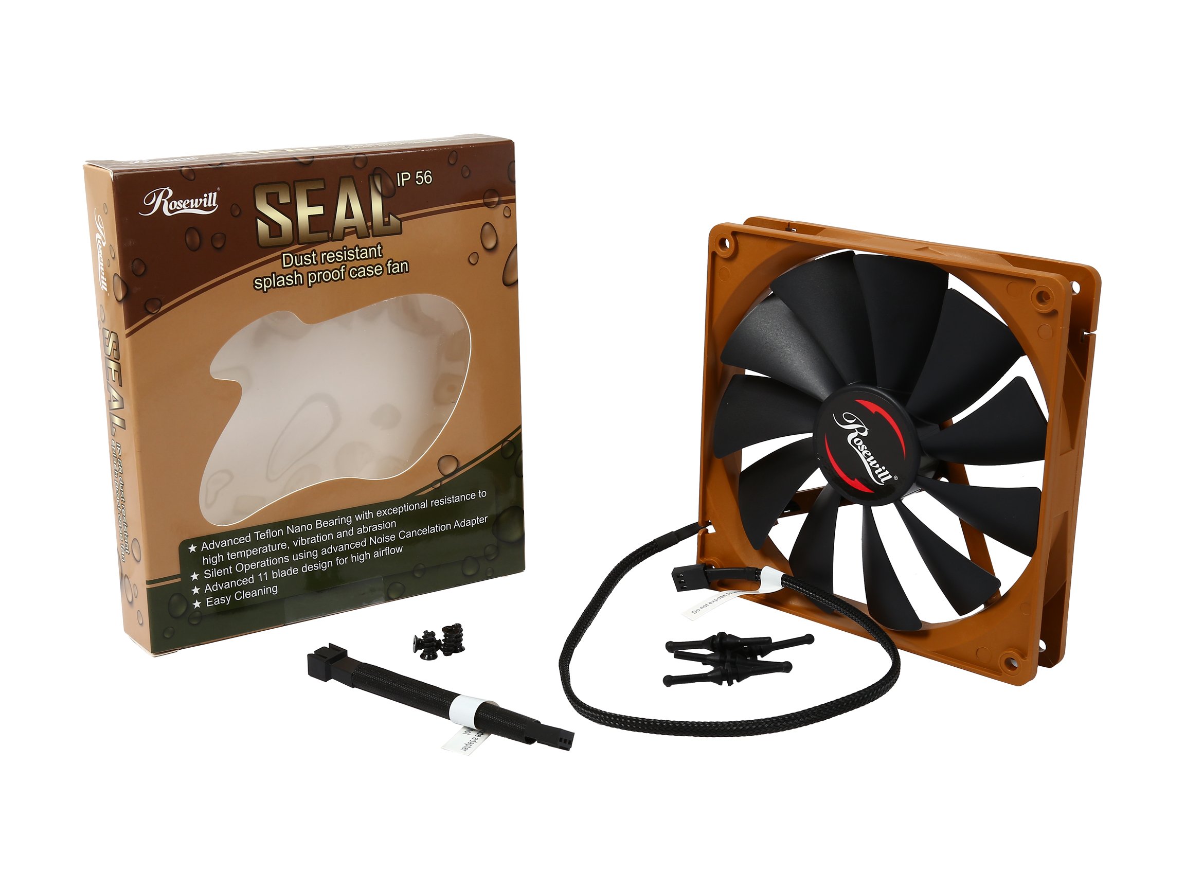 Rosewill Seal, Silent, IP56 Dust Resistant Splash-Proof 140 mm Case Fan RAWP-141411
