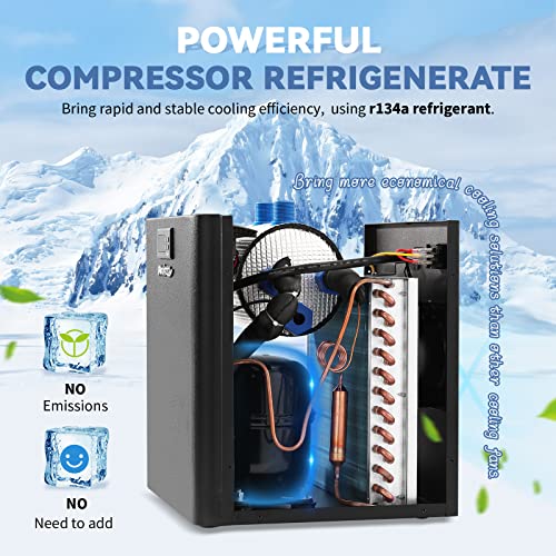Poafamx Aquarium Chiller 79Gal 1/3 HP Water Chiller for Hydroponics System Home Use Axolotl Fish Coral Shrimp 110V with Pump and Pipe