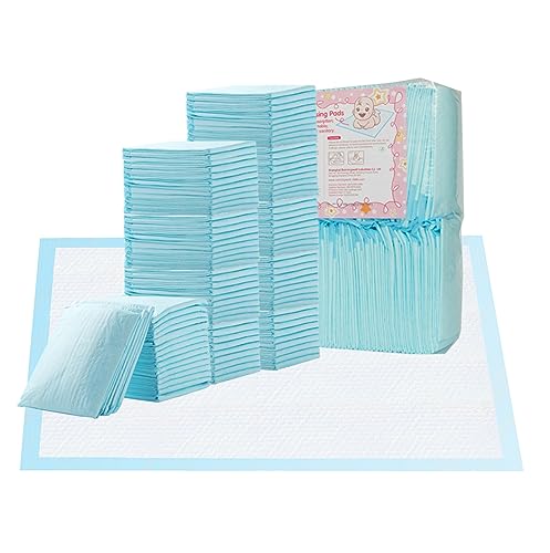 Nihao Honey Baby Disposable Changing Pads, 100 Count Portable Diaper Changing Pad Liner, Baby Changing Pad Waterproof Underpads, Breathable, Soft Non-Woven Fabric, Quick Absorb (13x18 Inch, Blue)