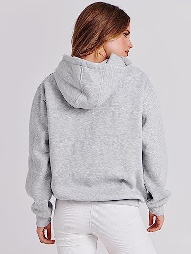 ANRABESS Women's Oversized Hoodies Fleece Casual Pullover Drawstring Long Sleeve Hooded Sweatshirts 2023 Fall Fashion Clothes Trendy Y2k Outfits for Teen Girls A1072huahui-S Heather Gray