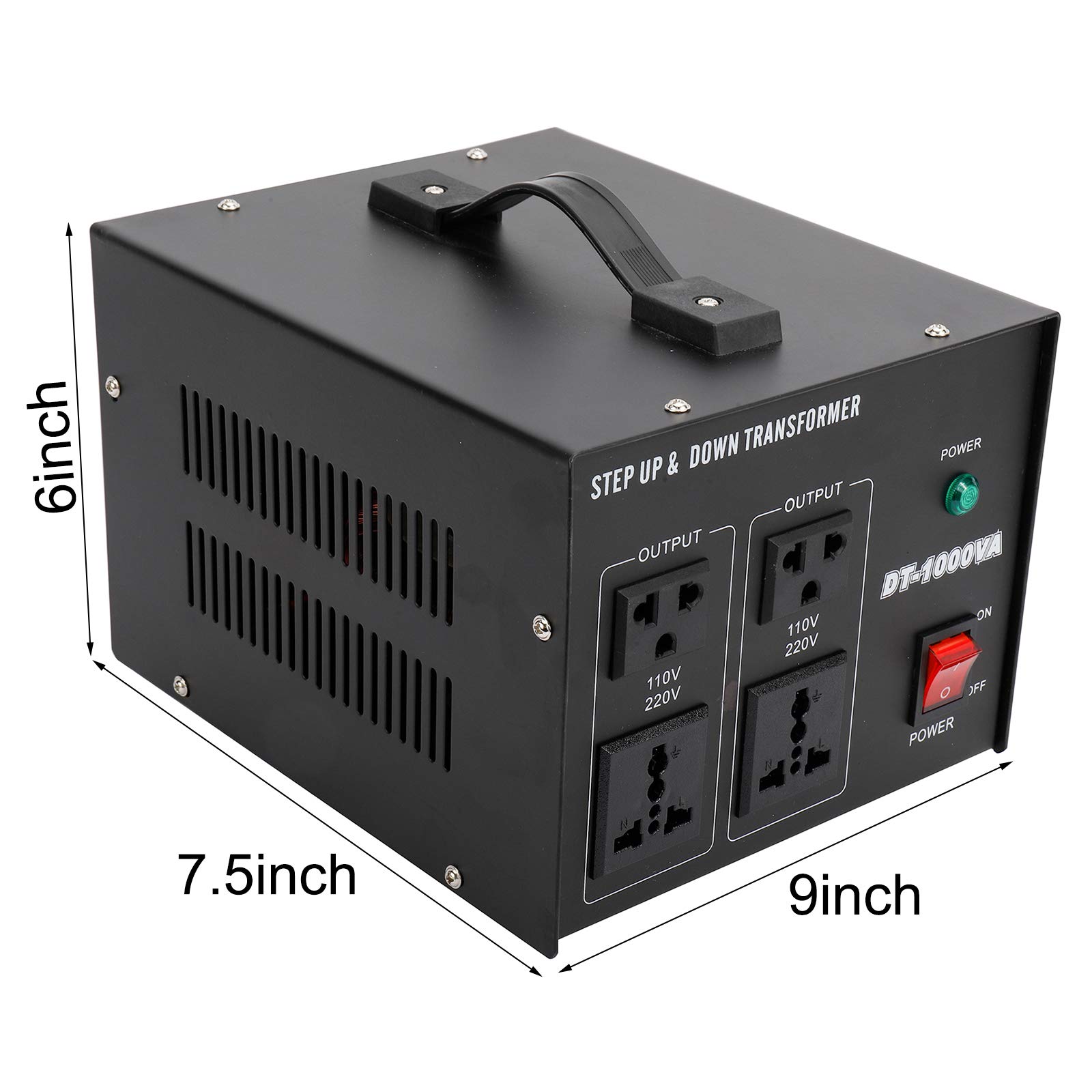 Patioer 1000W Voltage Converter Transformer(230V to 110V, 110V to 230V), Step Up/Down Converter 110/120 Volt - 220V/230V/240V Volt (1000W)