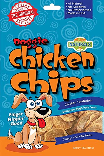 All Natural Chicken Chips- Dog Treats Made with USA Sourced Chicken (Large- 15 oz Bag)