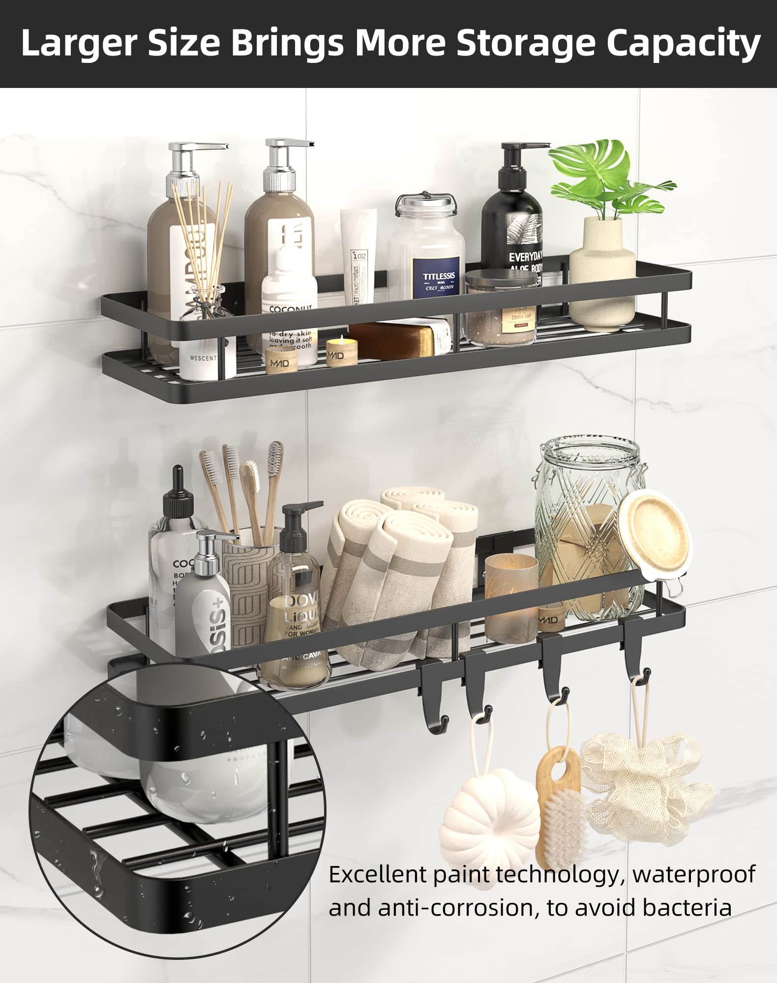 2Pack 15.7in Spice Rack Wall Mount and 2Pack Magnetic Paper Towel Holder