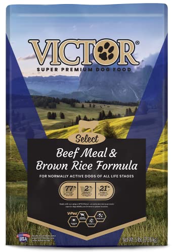 Victor Super Premium Dog Food – Select - Beef Meal & Brown Rice Formula – Gluten Free Beef Meal Dry Dog Food for All Normally Active Dogs of All Life Stages, 5 lbs