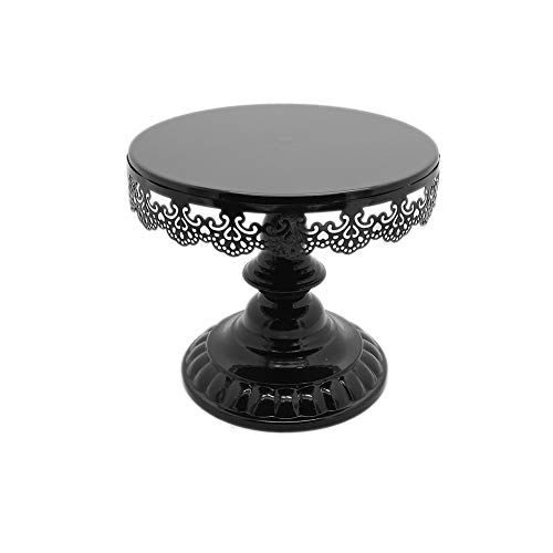 3PCS/Set Baking Paint Cake Stand Round Pedestal Dessert Holder Cupcake Display Rack Birthday Wedding Party Decoration 8 Inch +10 Inch + 12 Inch (Black)