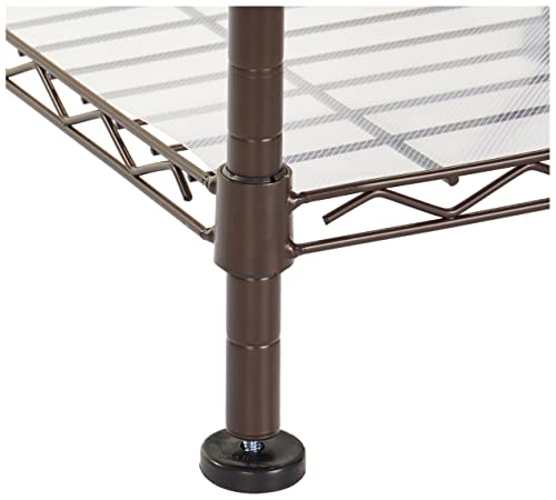 Amazon Basics Expandable Metal Hanging Storage Organizer Rack Wardrobe with Shelves, 57''-80''L X 14''WX72''H, Bronze