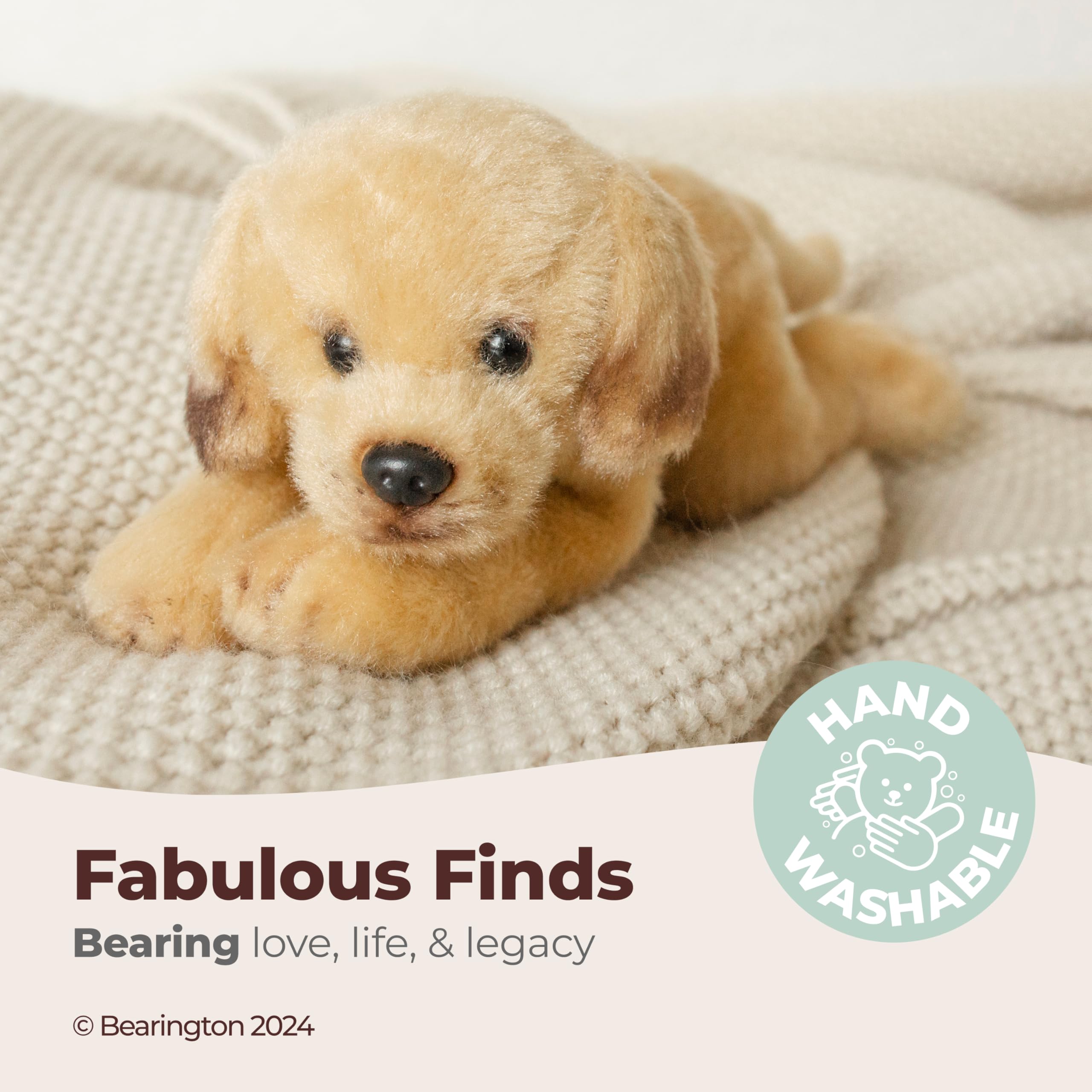 Bearington Collection Lil' Tanner The Labrador Stuffed Puppy, 8 Inch Yellow Lab Stuffed Animal