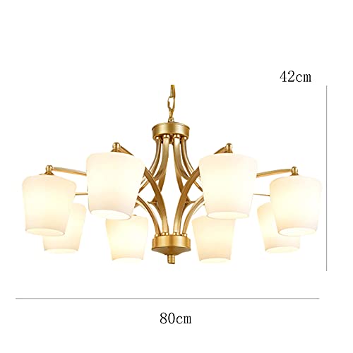 AAXYZX Ceiling Lights, Luxury Iron Pendant Light Modern Large Ceiling Lamp 8 (Color : Golden, Size : 8)