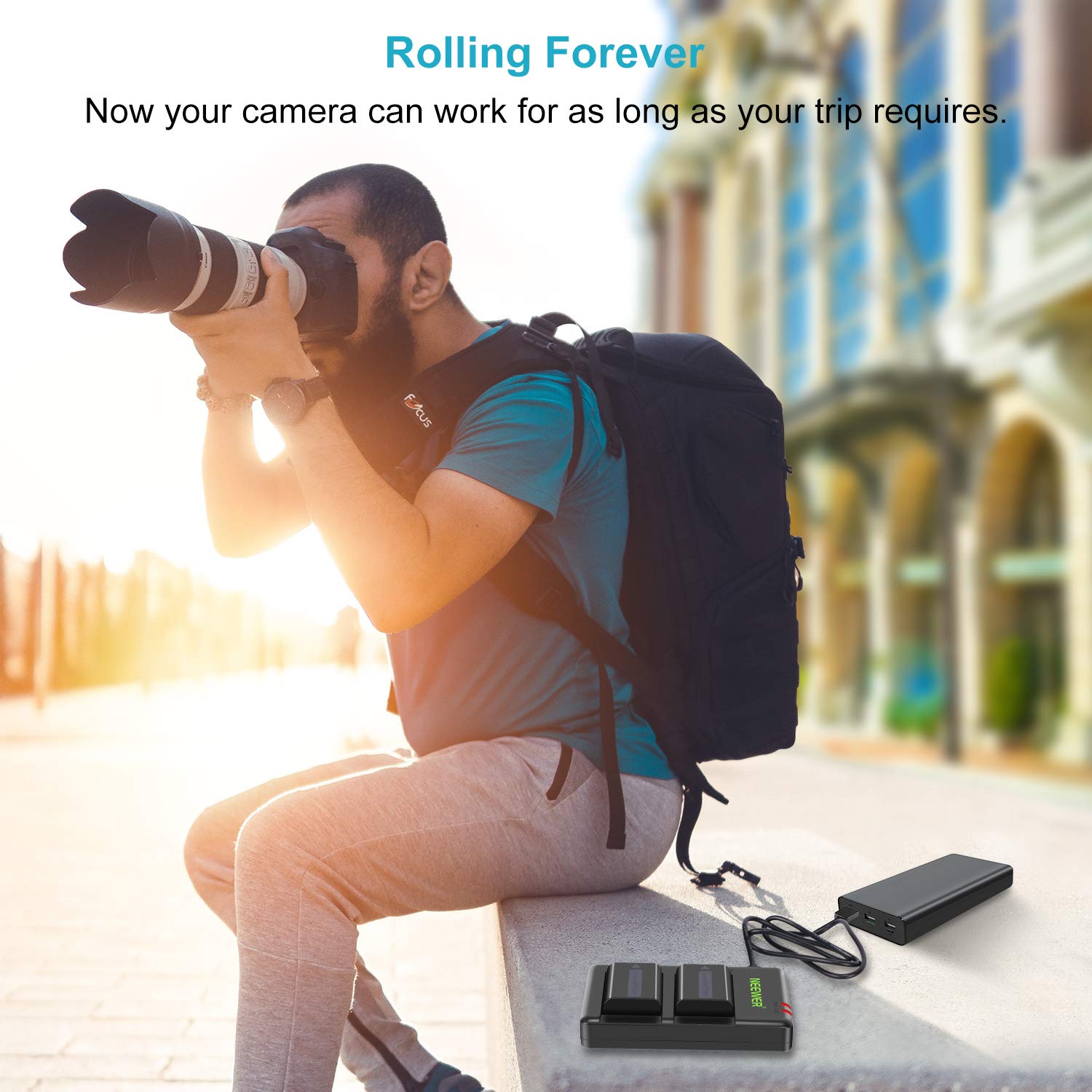 Neewer NP-FW50 Camera Battery Charger with Battery Case Compatible with Sony ZV-E10,A7,A7R,A7RII,A7II,A7SII,A7S,a6300,a6400,a6500,RX10 Series (Pack of 2,Micro USB Port,1100mAh)