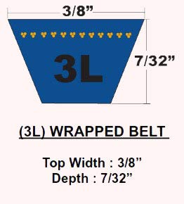71-5381 Snowthrower Auger Drive Belt Replaces Toro 71-5380, Murray 37X132, 760928MA (3/8" X35")