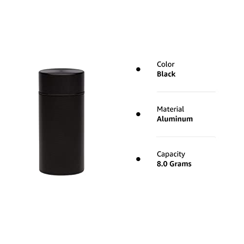 Stash Jar β Airtight Smell Proof Jar Aluminum Storage Container. Waterproof Weed Accessories Durable Multi-Use Portable Weed Jar. Herb Tobacco Spices Container Screw-Top Lid Lock Odor β Black (1)