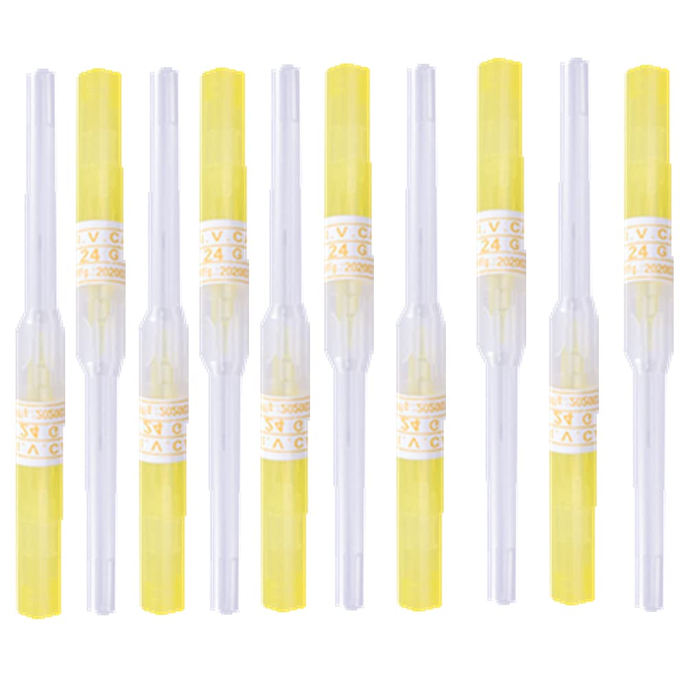 SUMPIGGER Catheter Piercing Needles 10Pcs 24 Gauge Ear Nose Piercing Needles IV Catheter Needles for Piercing Cleaned Body Tattoo Tools Piercing Kit Piercing Supplies