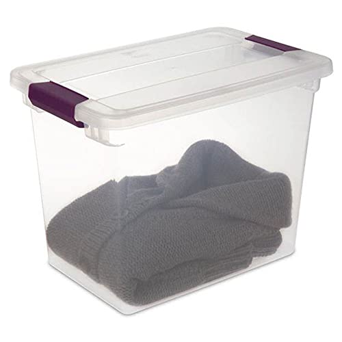 Sterilite 27 Quart Plastic Clear Storage Container Tote, 6 Pack, and 6 Quart Plastic Clear Storage Container Tote, 12 Pack for Home Organization