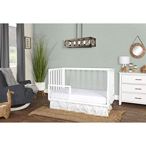 Evolur Acrylic Millennium 4 in 1 Convertible Crib Toddler Rail I Easily Coverts to Toddler Bed & I Acrylic Slats, 702AC-W