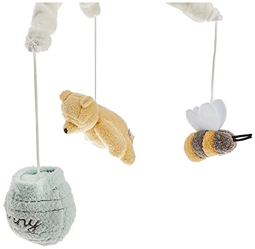 Disney Winnie The Pooh Classic Pooh Ivory, Sage, Butter Musical Mobile with Hunny Pot and Bees, Ivory, Sage, Butter, Brown