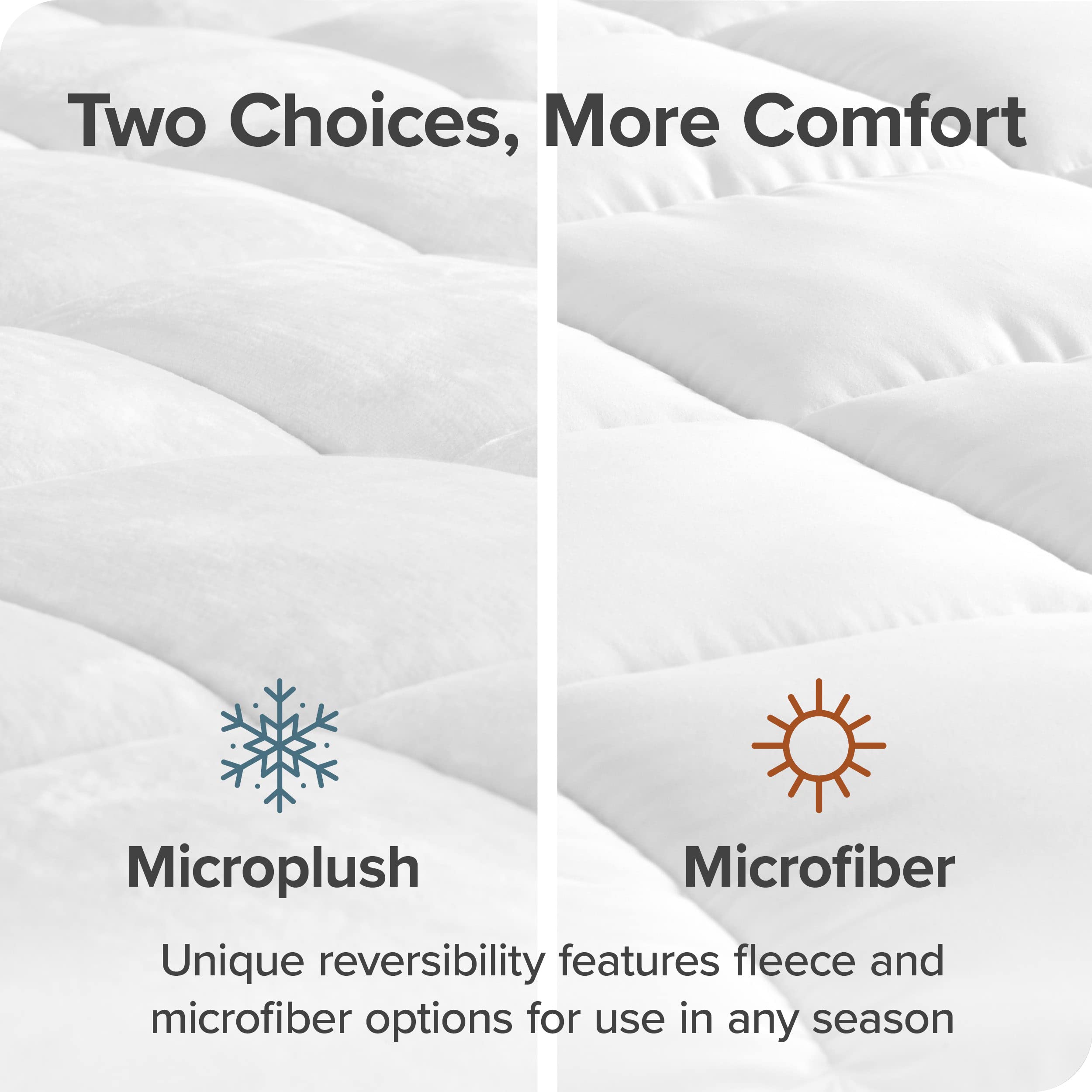 Bare Home Twin XL Mattress Pad - Pillow Top Reversible - Soft Mattress Topper - Cooling Breathable - 8" to 24" Deep Pocket - Fitted Mattress Cover - Plush Noiseless Mattress Protector (Twin XL)