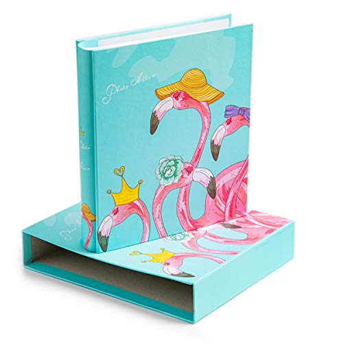 Edian Baby Photo Album 4x6 Inches Family Small Photo Albums Holds 200 Photos (Flamingo)