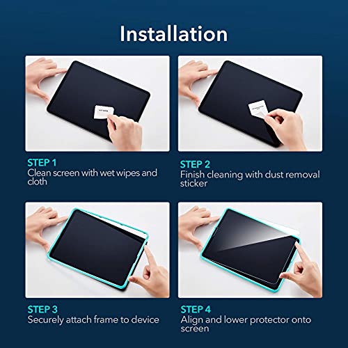 ESR Screen Protector for iPad Pro 11 Inch (2022/2021/2020, 4th Gen/3rd Gen/2nd Gen) with Camera Lens Protector, Tempered-Glass Film, Fingerprint and Scratch Resistant, Face ID Compatible, 2 Pack