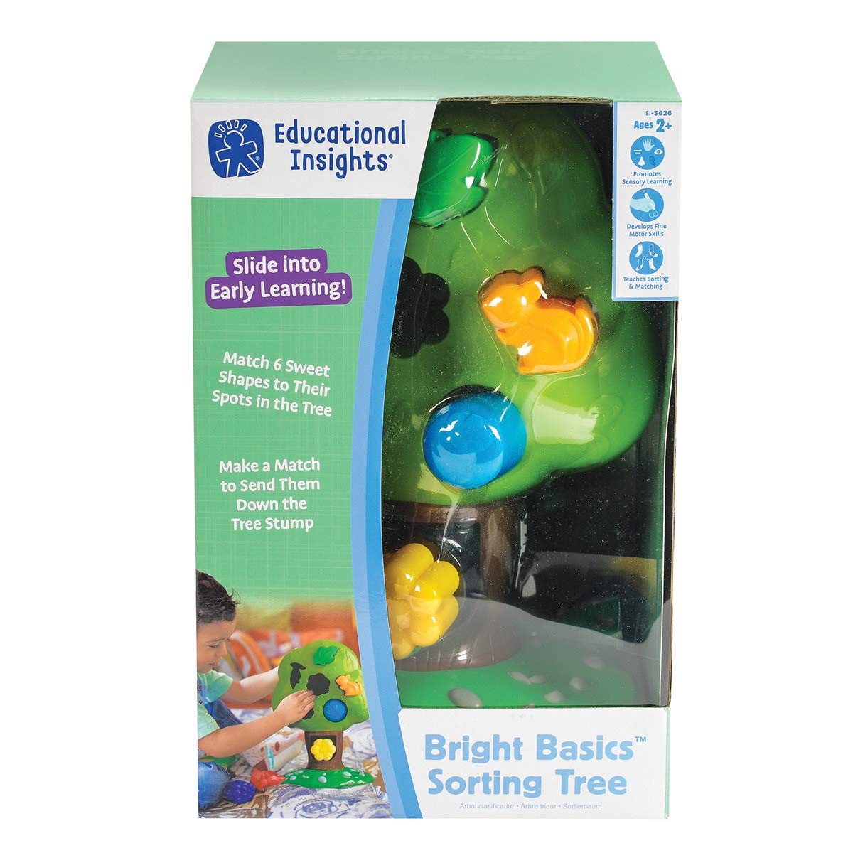 Educational Insights Bright Basics Sorting Tree, Shape Sorter, Matching Activity, Toddler Toys, Ages 2+
