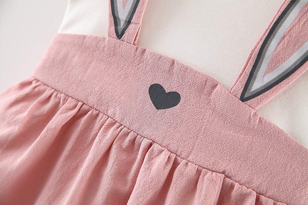 Baby Girls Rabbit Style Easter Long Sleeve Princess Dress (1T, Pink)