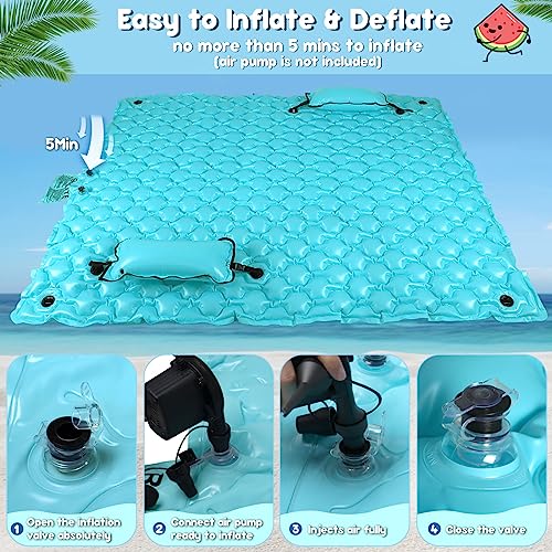BOLITE Giant Inflatable Lake Float for Adults, 102 x72 Inch Pool Float with Pool Hammock, Floating Mat Toy Raft Loung for Swimming Pool Lake Beach Summer Water Party, Blue