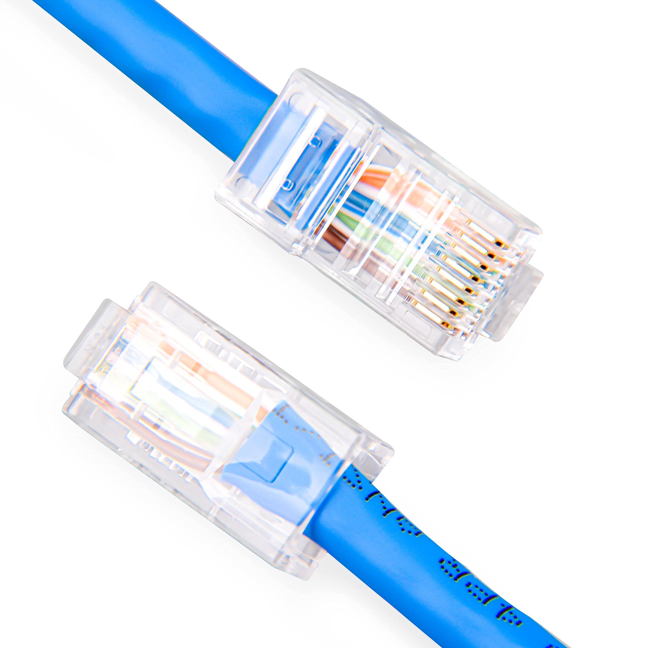 W-NECTOUN Cat5e RJ45 Connectors,100-PACK Cat5 Ends/Cat 5 Connector/Cat 5e RJ45 Modular Plugs(3-Prong Gold Plated 15μ),UTP Network Plug for Solid Strand Cable