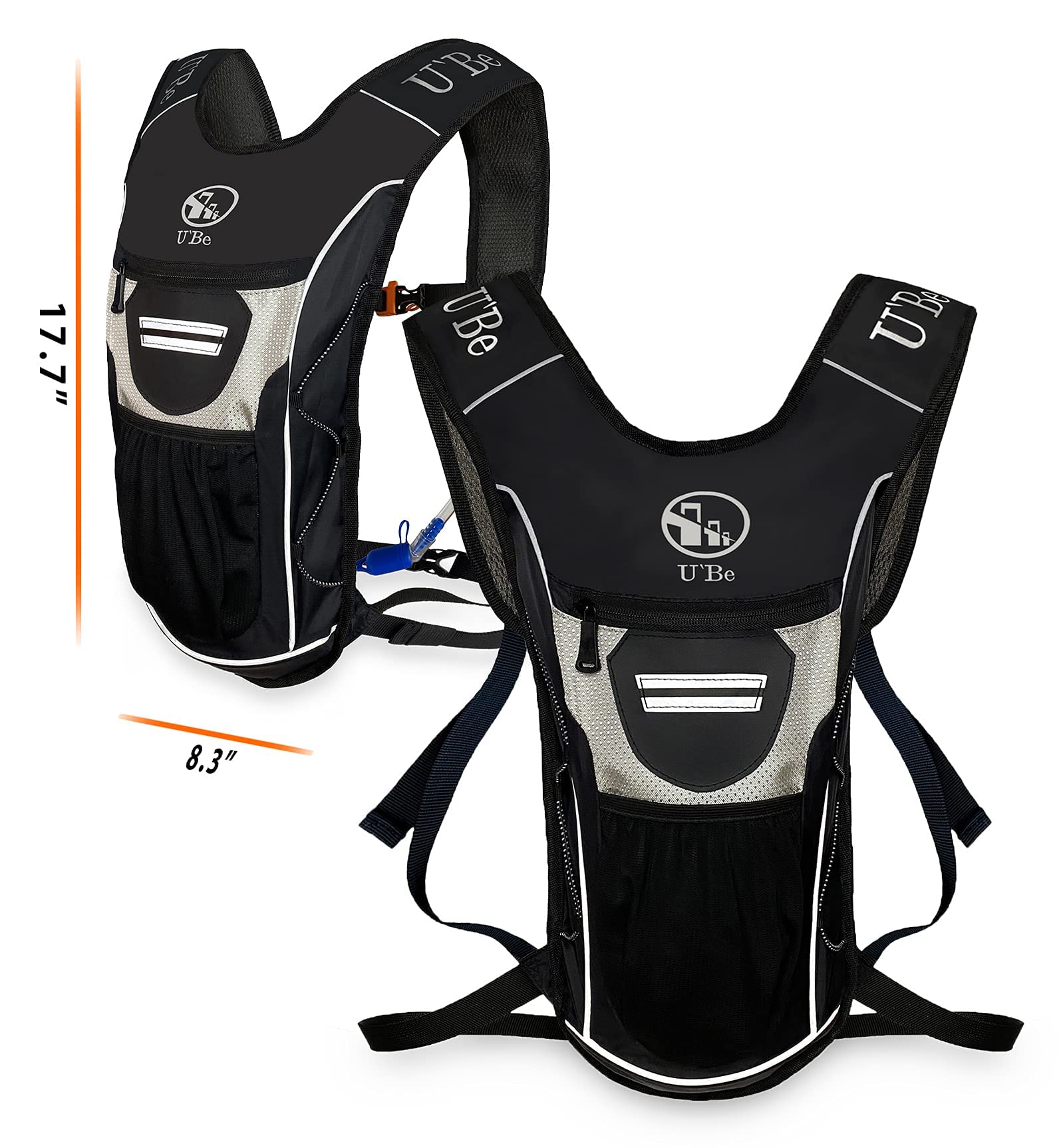 2Pack Hydration Backpack with 2L Water Bladder - Camelback for Kids Men & Women - Running Hiking Cycling