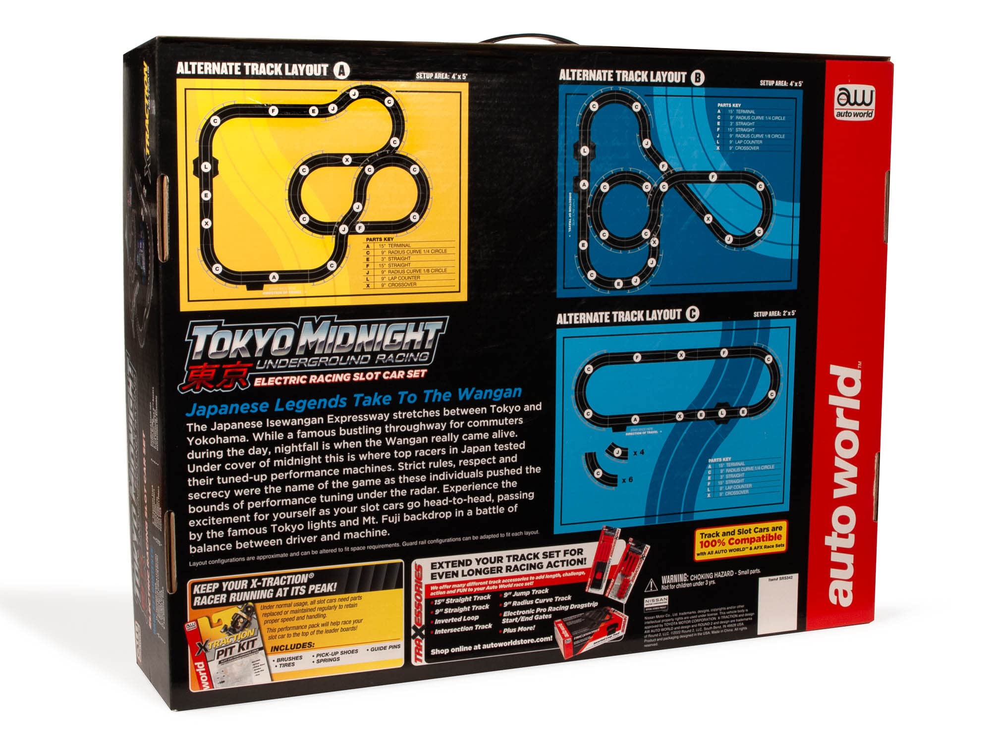 Auto World Tokyo Midnight Underground 16' Racing Slot Race Set